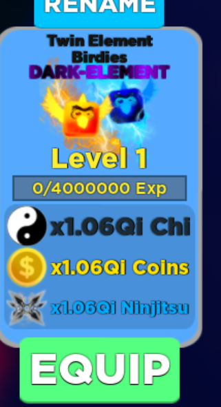 Buy Item Twin Element Birdies (Dark Element) Pet Ninja Legends RBL ...