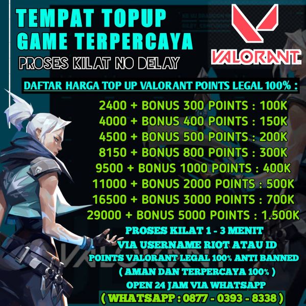 Beli Redeem Code 9500 Points Valorant Terlengkap dan Termurah September ...