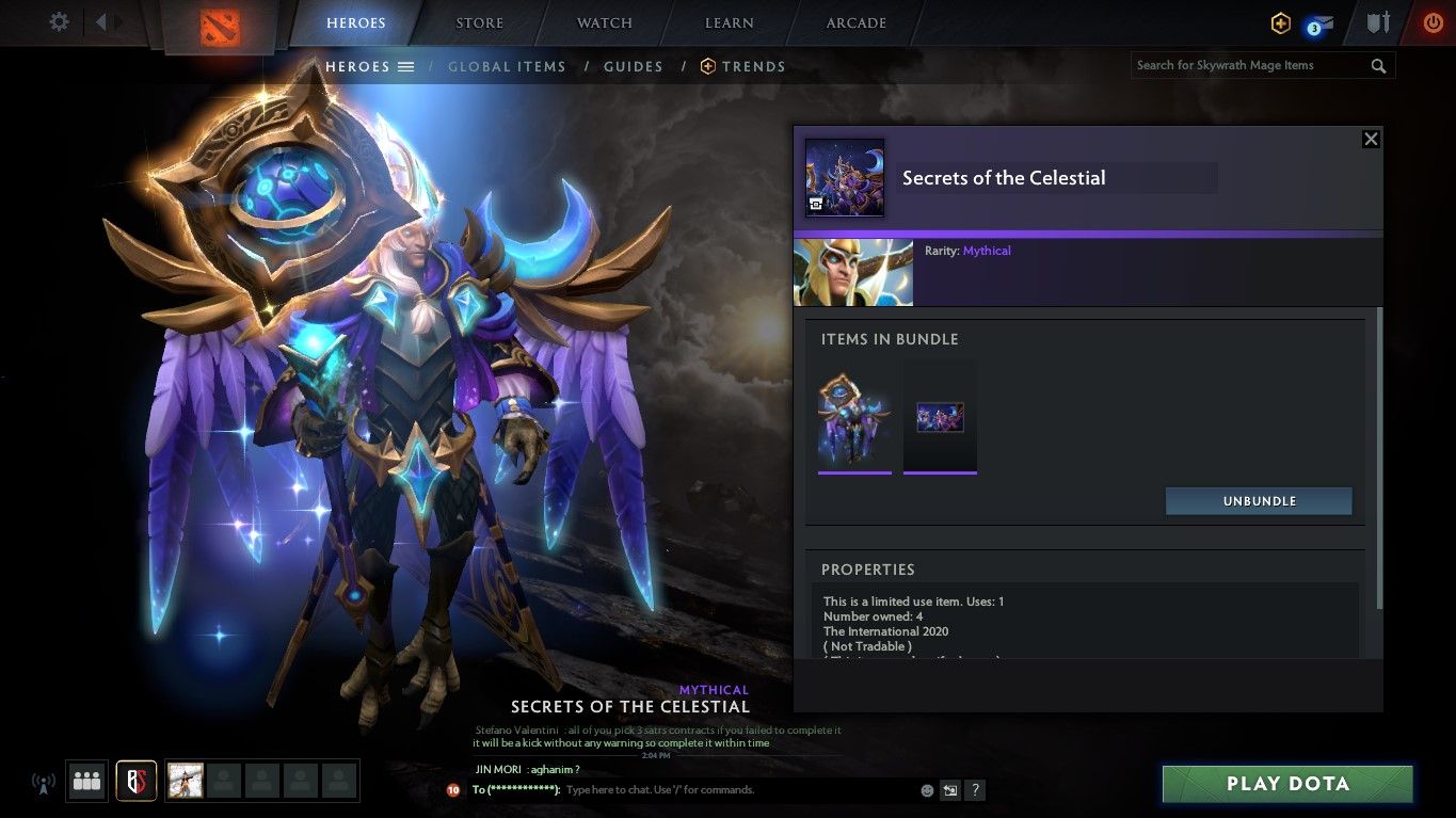 Jual Secrets of the Celestial (Bundle Skywrath Mage Collector's Cache TI 10) Dota 2 dari DOTA BP ...