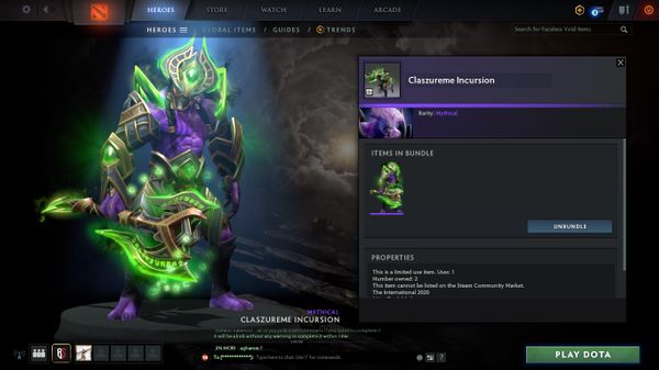 Beli Item Gift Claszureme Incursion (Bundle Faceless Void Collector's ...