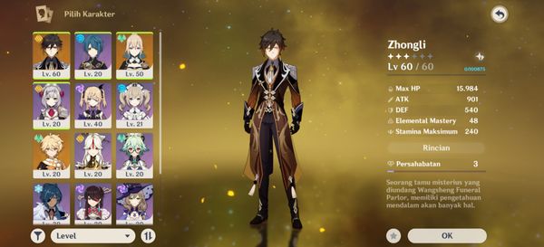 Beli Akun Zhongli + Jean + primodal cutter ar 30 Genshin Impact ...