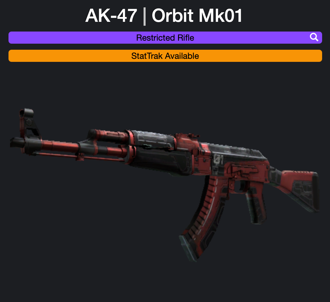 Jual StatTrak™ AK-47 | Orbit Mk01 dari Pensiunan CSGO | itemku