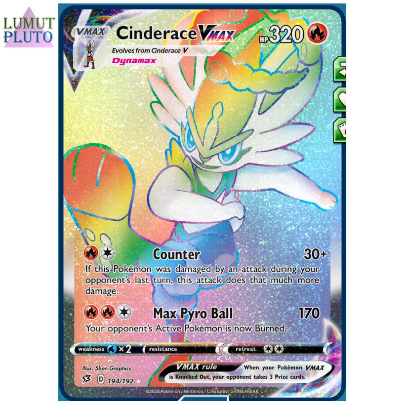 Beli Card via Trade Cinderace Vmax rainbow RCL 194 Pokemon Trading Card ...