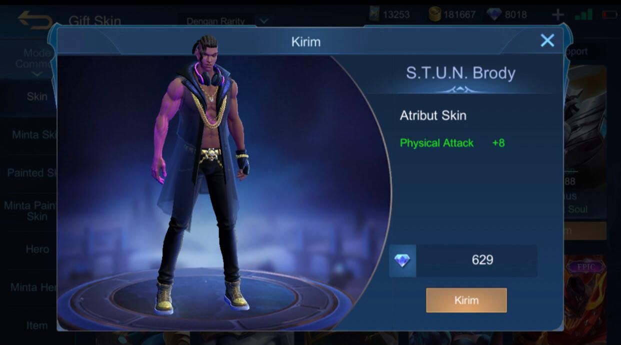 Jual S.T.U.N. Brody (Epic Skin Brody) Mobile Legends dari Putee77 | itemku