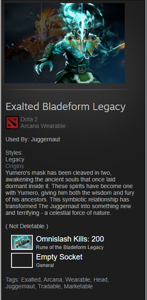 Beli Item Ready Trade Exalted Bladeform Legacy (Arcana Juggernaut) Dota ...