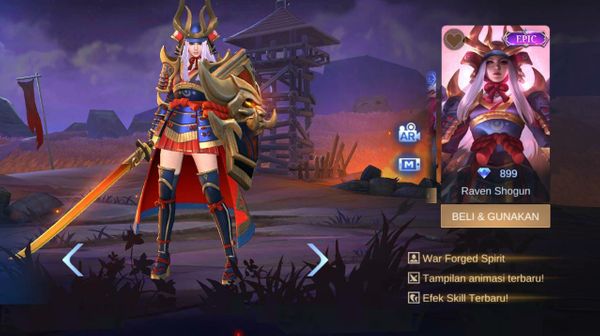 Buy Skin Raven Shogun (Epic Skin Freya) Mobile Legends 1245472 | itemku