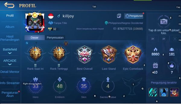 Buy Account Smurf Rank Legend + Starlight Miya + Starlight Khufra +515 ...