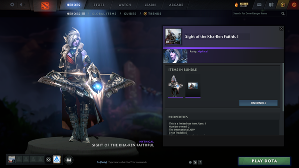 Beli Item Gift Sight of the Kha-Ren Faithful (Drow Ranger Set) Dota 2 ...