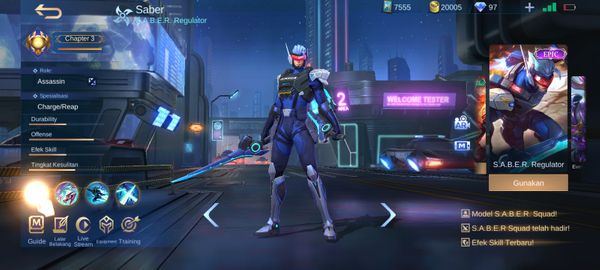 Buy Skin Regulator (Saber Epic Skin) Mobile Legends 1277911 | itemku