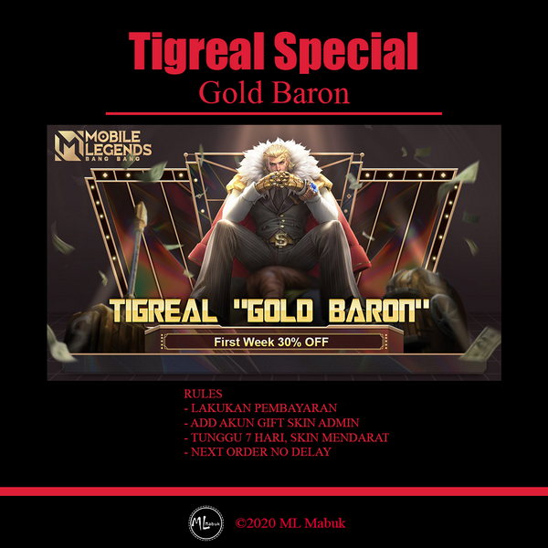 Beli Skin Gold Baron (Special Skin Tigreal) Mobile Legends Terlengkap ...