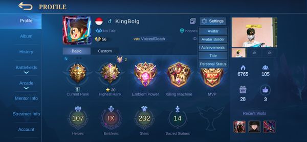 Buy Account Sultan account Max emblem+magic cristal Epic skins galore ...