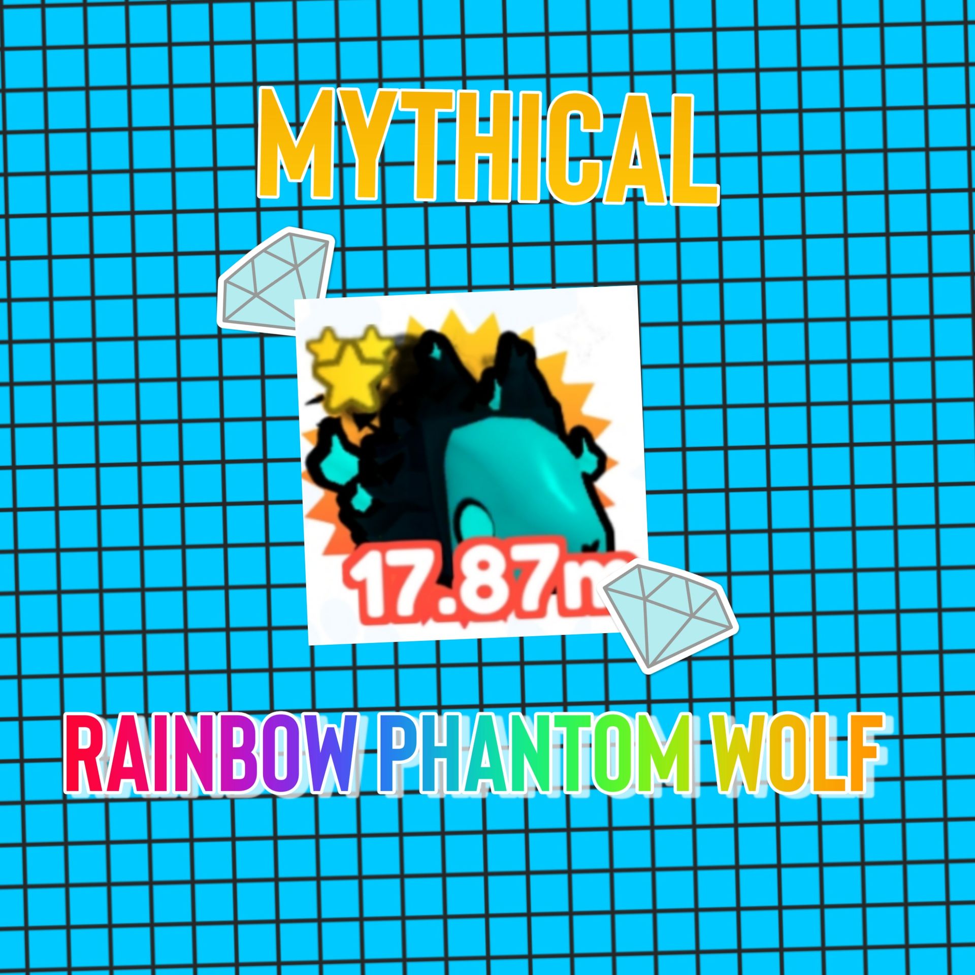 Beli Item Rainbow Phantom Wolf pet simulator x pet sim x Mythical ...