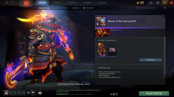 Beli Item Gift Master of the Searing Path (Bundle Ember Spirit ...