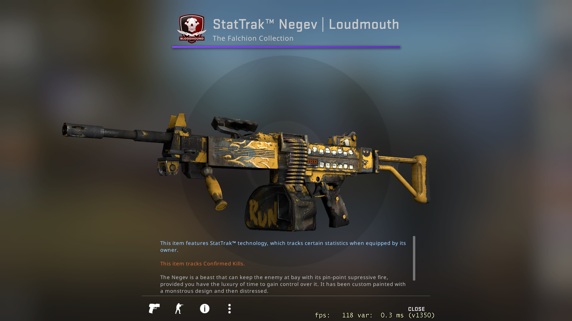 Beli Item Ready Trade StatTrak™ Negev | Loudmouth (StatTrak™ Restricted ...