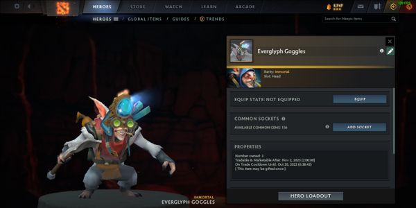 Beli Item Gift Everglyph Goggles (Immortal TI 11 Meepo) Dota 2 Terlengkap dan Termurah Agustus ...