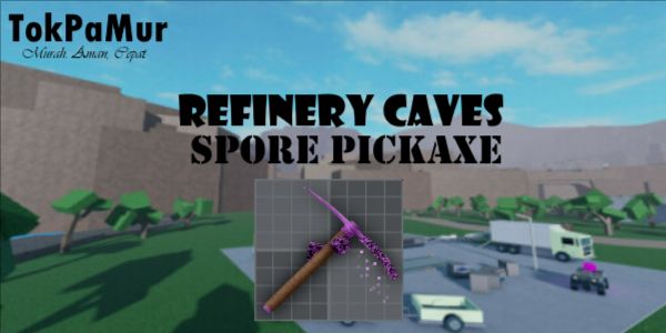 Buy Item Spore Pickaxe - Refinery Caves | Rare Pickaxe OP Roblox ...