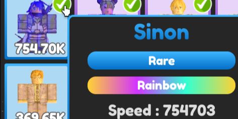 Beli Item Rainbow Sinon Map Sao Race - Anime Race Clicker Roblox ...