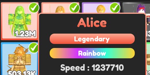 Buy Item Rainbow Alice (Legendary) Map Sao Race - Anime Race Clicker ...