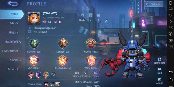 Buy Account Hero 88 Emblem MAx 7 + Epic Cyclops + KOF Karina + 10 ...