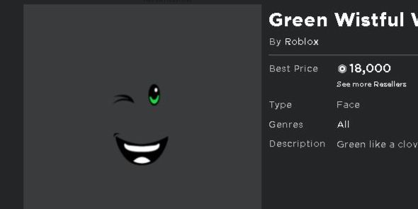 Beli Item Green Wistful Wink (Limited face) (Baca Deskripsi) Roblox ...