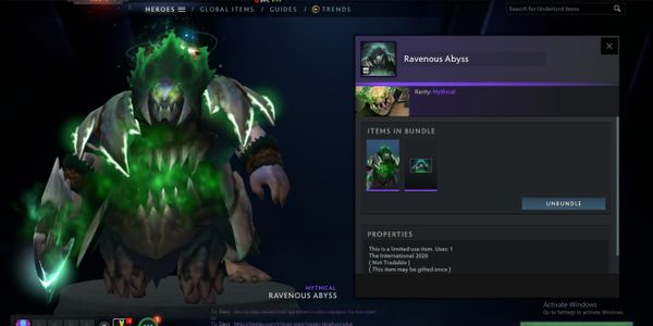 Beli Item Gift Ravenous Abyss (Bundle Underlord Collector's Cache TI 10 ...