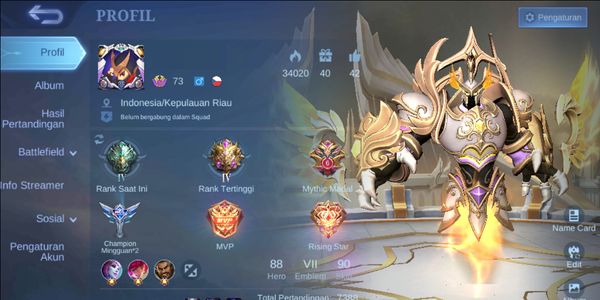 Buy Account Roger Uranus Epic Skin ML Account Mobile Legends 2089425 ...