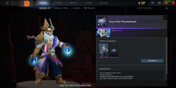 Beli Item Gift Fury of the Thunderhawk (Zeus) Ageless Heirloom 2022 Dota 2 Terlengkap dan ...