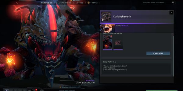 Beli Item Gift Dark Behemoth (collector cache primal beast 2022) Dota 2 ...