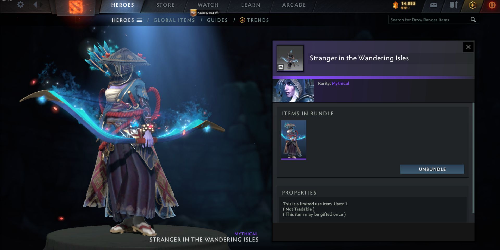 Beli Item Gift Stranger in the Wandering Isles (Drow Ranger Set Aghanim ...