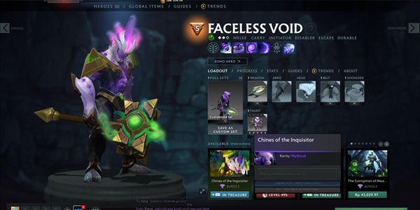 Beli Item Gift Chines of the Inquisitor (Faceless Void Set) Collector's Cache 2022 Dota 2 ...