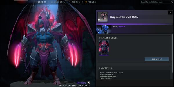 Beli Item Gift Origin of the Dark Oath (Bundle Night Stalker Collector ...