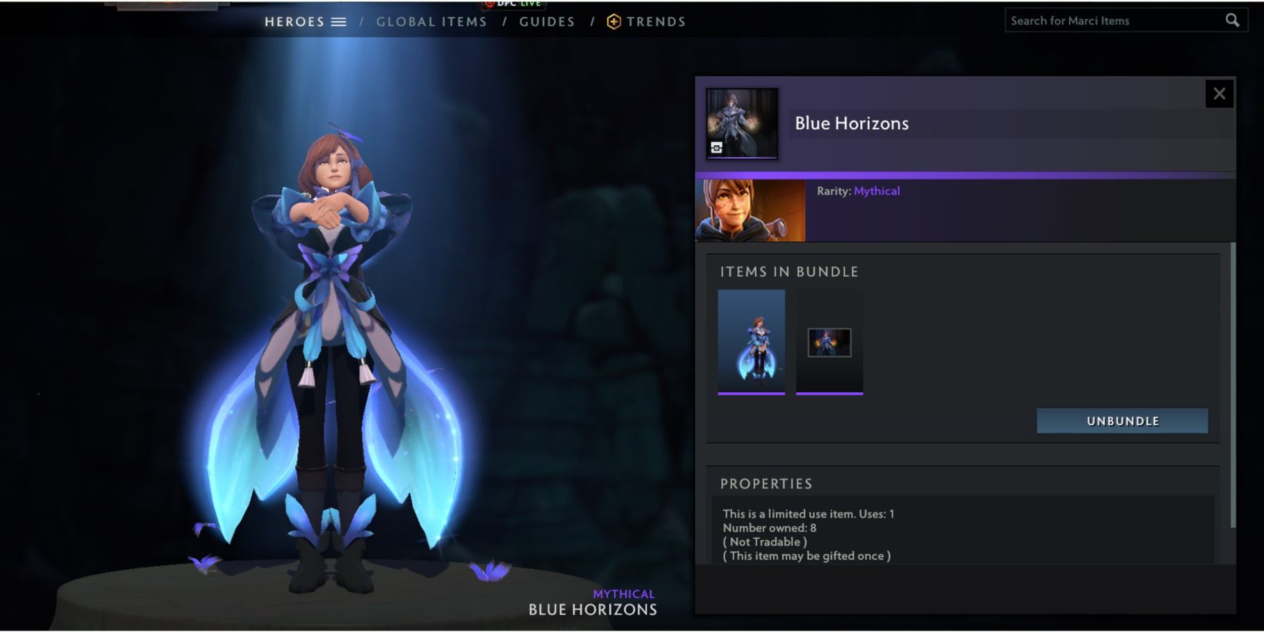 Beli Item Gift Blue Horizons (marci Set) Collector Cache TI11 rare set ...