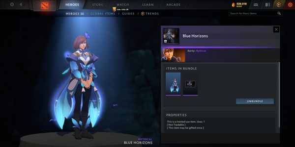 Beli Item Gift Blue Horizons (Marci Set Diretide 2022 Collector's Cache ...