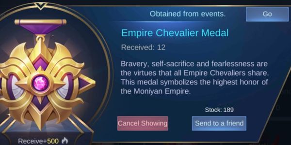 Buy Gift Item Empire Chevalier Medal Mobile Legends Most Complete and ...