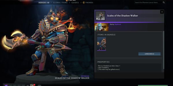 Beli Item Gift Scales of the Shadow Walker (Phantom Lancer Set Aghanim ...