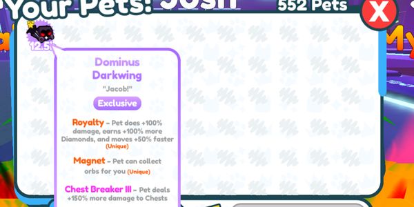 Beli Pet Exclusive Dominus Darkwing Pet Simulator X Roblox Terlengkap ...