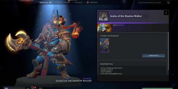 Beli Item Gift Scales of the Shadow Walker (Phantom Lancer Set Aghanim ...