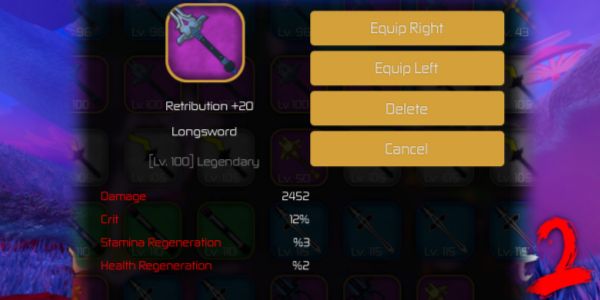Beli Item [MAX LEVEL] Retribution Longsword Swordburst 2 Roblox ...