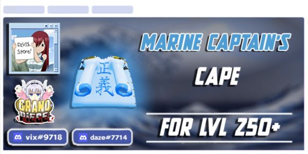Beli Item Marine Captain's Cape / Admiral Zeke's Cape Grand Piece ...