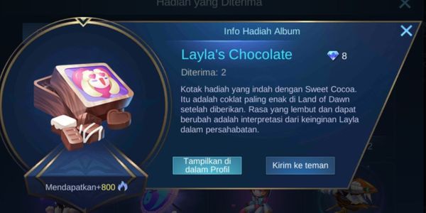 Buy Gift Item Layla's Chocolate Mobile Legends 1737891 | itemku