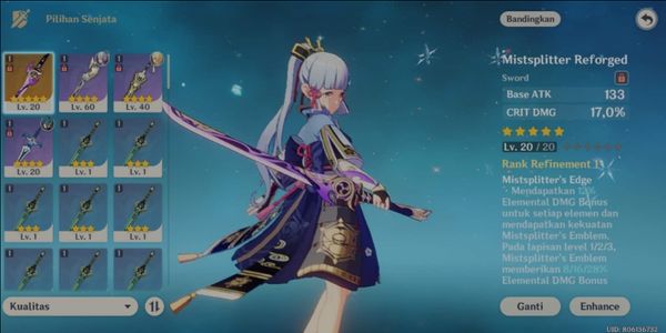 Beli Akun STARTER AR 32 MAX ANEMO GEO AYAKA+SIGNATURE WEAPON ...