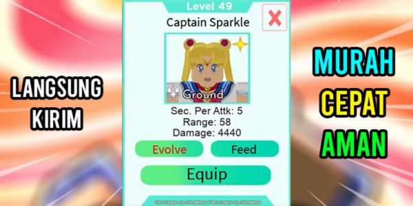 Beli Item Captain Sparkle (Sailor Moon) | All Stars Tower Defense (ASTD ...