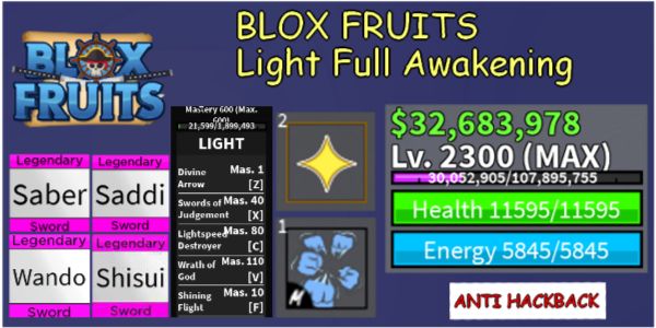 Beli Akun Akun Blox Fruit ( Level Max ) Light Fruit Full Awakening ...