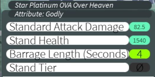 Beli Item Star Platinum Ova Over Heaven (SPOVAOH) Godly | Stand Upright ...