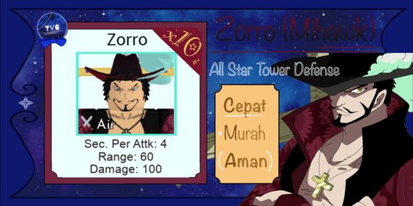 Buy Item 10x Zorro (Mihawk) | All Star Tower Defense (ASTD) Roblox ...