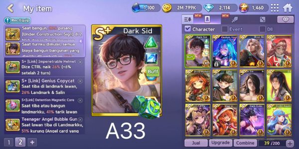 Beli Akun A33 - GETRICH DARK SID, AWAKEN VERA, EVO BOLANG, XIAO LI, ARCHANGEL SIN, CATHY, SAHO ...