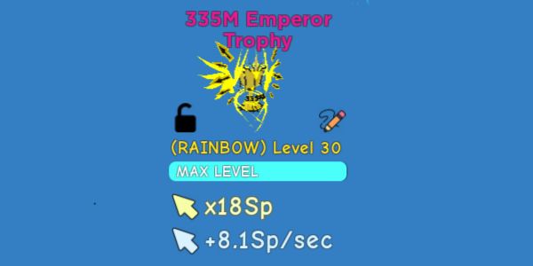 Buy Item Limited Rainbow 335M Emperor Trophy || Clicker Simulator ...