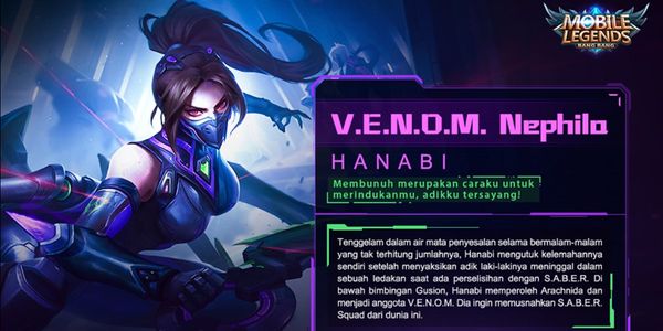 Beli Skin V.E.N.O.M. Nephila (Epic Skin Hanabi) Mobile Legends ...