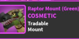 Buy Item Green Raptor Mount {World Zero} RBL 1930732 | itemku