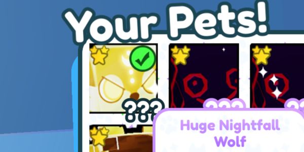 Beli Pet Exclusive Golden Huge Nightfall Wolf Pet Simulator X ...